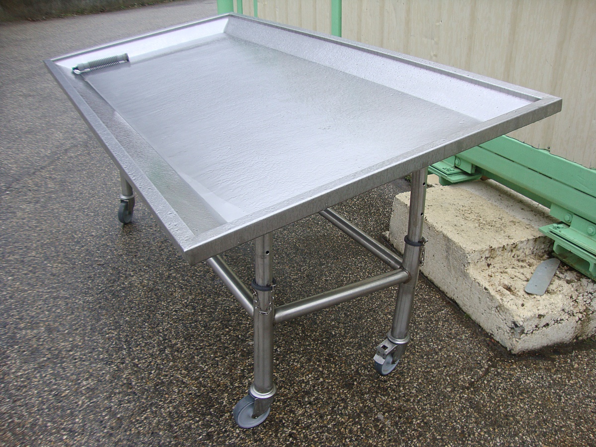 table inox présentation poissons, module de présentation poisson, banc ...